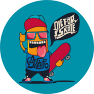 Cool Monster, Skater, Skateboard Sticker