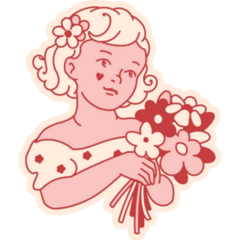 Coquette Flower Girl Sticker
