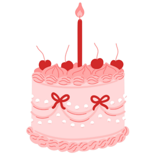 Coquette Pink Cake Sticker