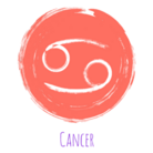 Coral Color Circle Cancer Zodiac Sticker
