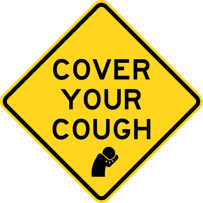 Cover Your Cough Caution Sign Sticker