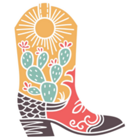 Cowboy Boot Green Cactus Sticker
