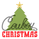 Cowboy Christmas Card Sticker