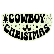 Cowboy Christmas Hand Drawn Lettering Sticker