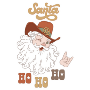 Cowboy Christmas Santa Sticker