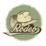 Cowboy Hat And Rodeo Lettering Sticker