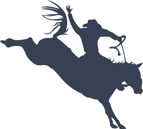 Vibrant, High-Quality Cowboy Riding A Horse Jumping Stickers