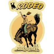 Cowboy Rodeo Riding Horse Sticker