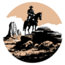 Cowboy Western Scene Sticker