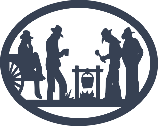 Cowboys Having A Cook Out Sticker - 50+ Colors!