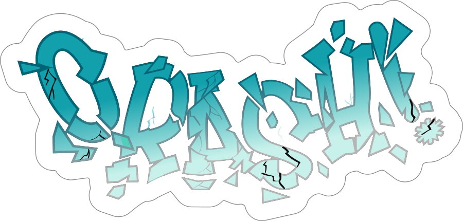 Crash Broken Graffiti Lettering Sticker