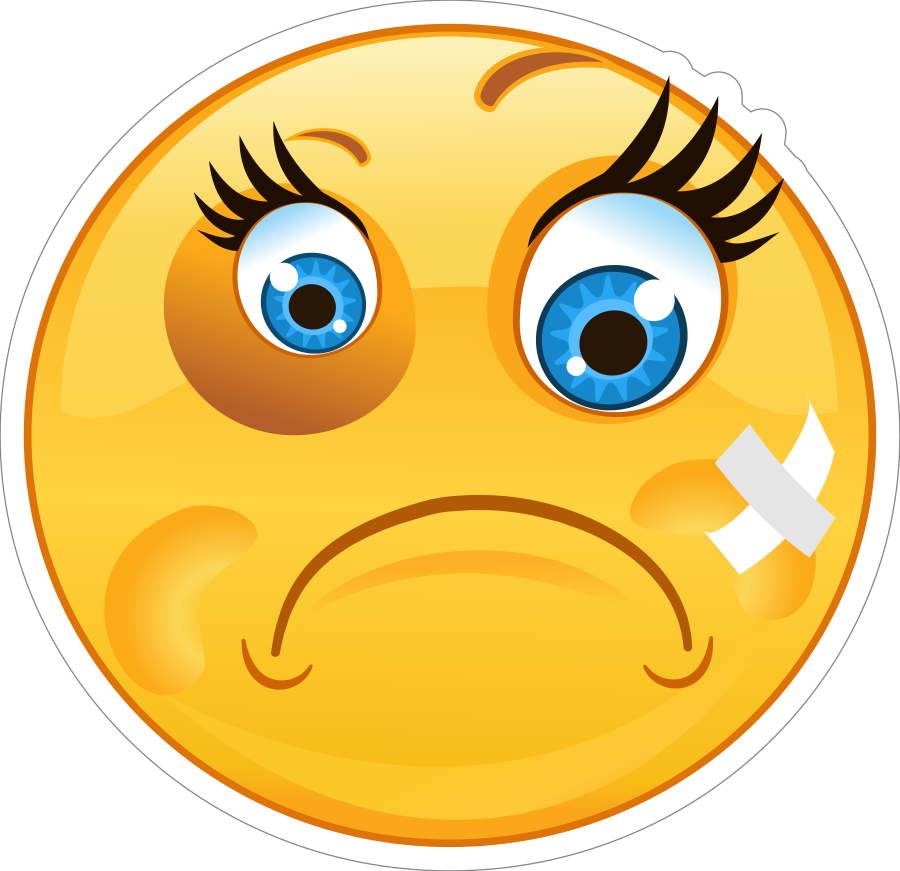 Vibrant, High-Quality Crazy Beaten Up Emoji Stickers