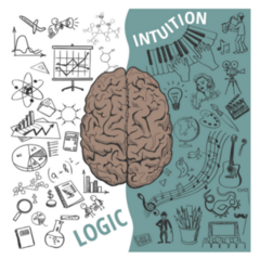Creative Brain Idea. Left And Right Brain Sketch Sticker