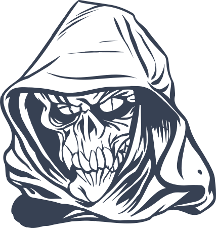 Vibrant, High-Quality Creepy Hooded Grim Reaper Stickers