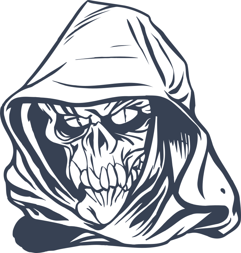 Vibrant, High-Quality Creepy Hooded Grim Reaper Stickers