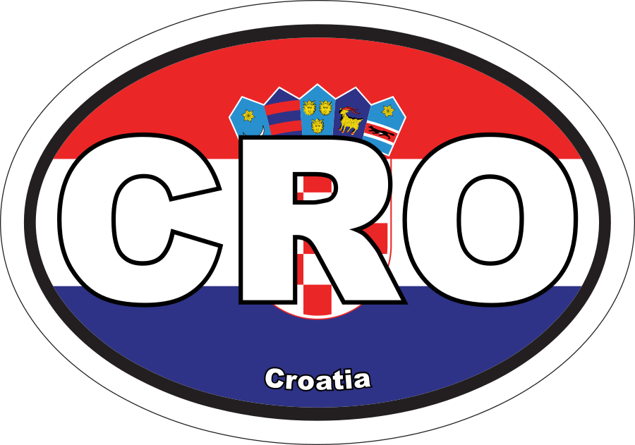 Croatia Cro Flag Oval Sticker