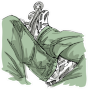 Crossed Legs In Rollerblades Sketch Sticker