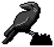 Crow Bird Cartoon 8bit Pixel Art Style Sticker