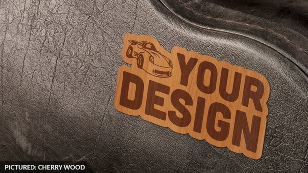 Engrave Your Design On Custom Wood Stickers - Free Shipping!