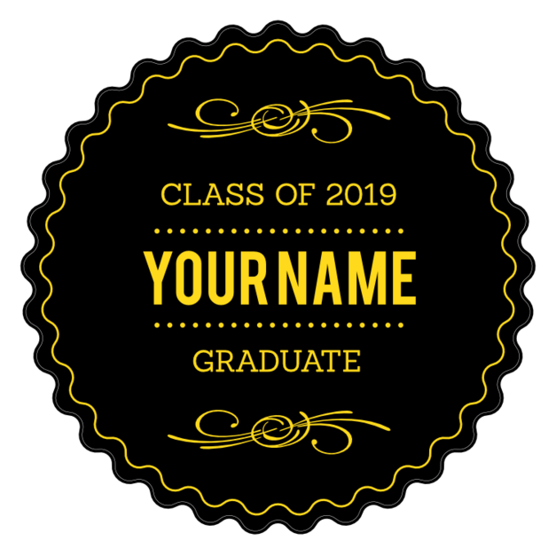 Custom 2019 Graduation Circle Sticker with Accent