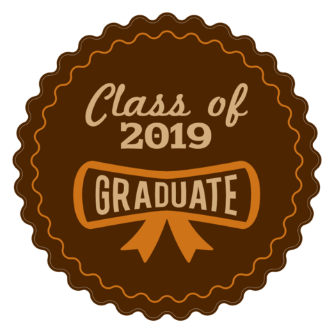 Custom 2019 Graduation Circle Sticker with Scallop Edge