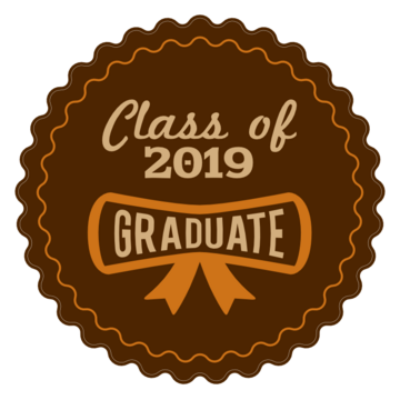 Custom 2019 Graduation Circle Sticker with Scallop Edge