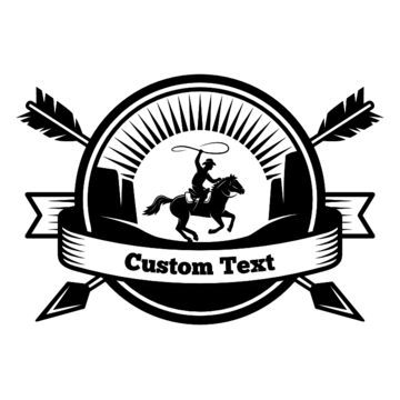 Custom Banner with Cowboy and Arrows Sticker