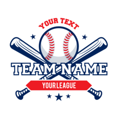 Custom Baseball Emblem with Crossed Bats Magnet