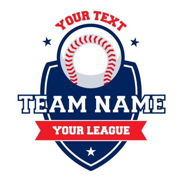 Custom Baseball Sticker with Shield and Text