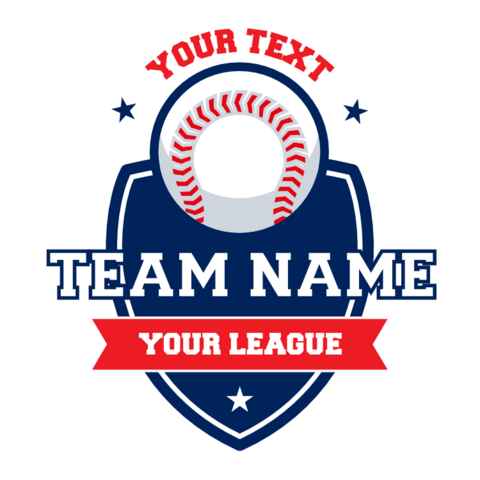 Custom Baseball Sticker with Shield and Text