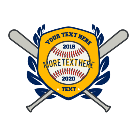 Custom Baseball Shield with Crossed Bats Magnet