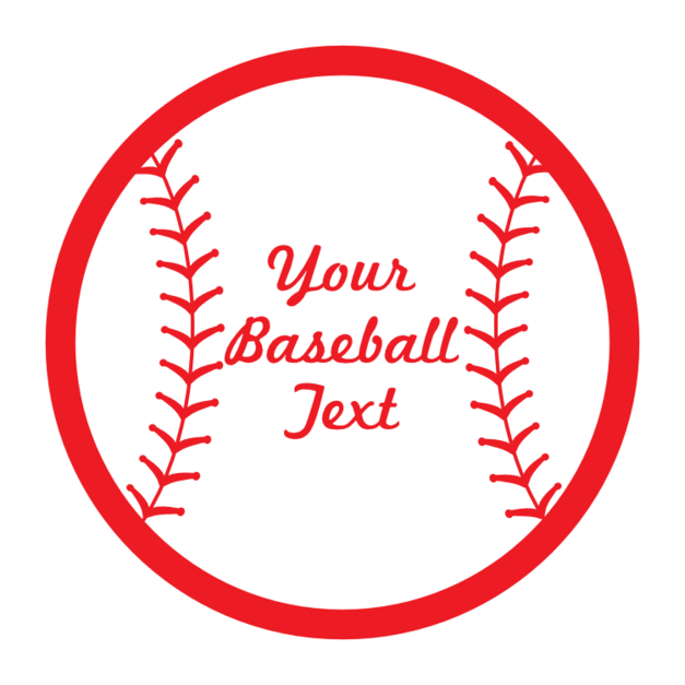 Custom Sticker with Baseball featuring Seams and Text