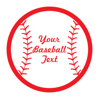 Custom Sticker with Baseball featuring Seams and Text