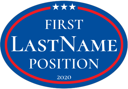 Custom Campaign Star Border Oval Sticker