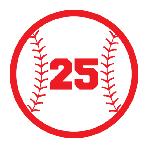 Custom Baseball Circular Sticker with Player Number