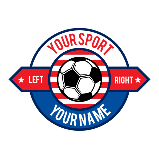Custom Circle Soccer Sticker with Lines and Text
