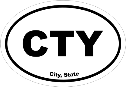 Custom City Oval Stickers