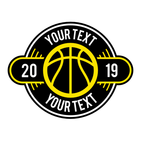 Custom Basketball Circle Sticker with Personalized Colors and Text
