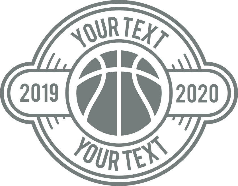 Custom Cut-Out Basketball Circle Sticker with Your Text