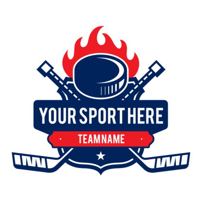 Custom Hockey Sticker with Flaming Puck