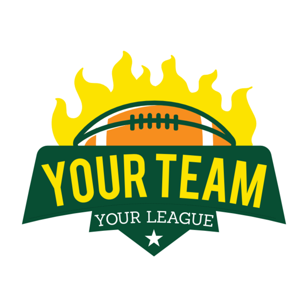 Custom Football Banner with Flames