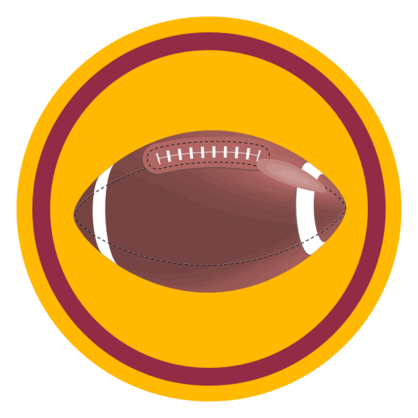 Custom American Football Circular Sticker with Border