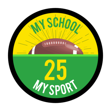 Custom Football Circle with Player Number and School Name