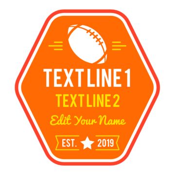 Custom Hexagonal Football Sticker with Your Text