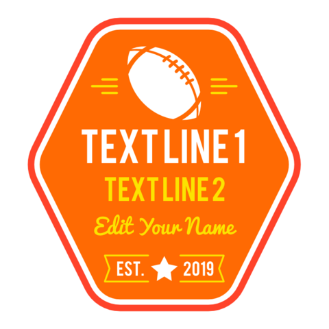Custom Hexagonal Football Sticker with Your Text