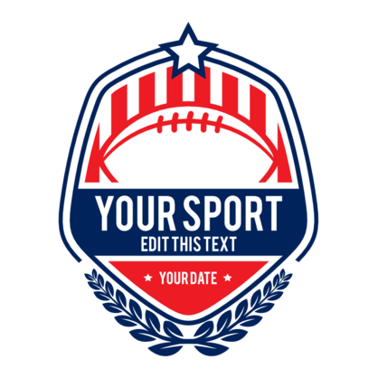 Custom Oval Football Sticker with Burst Background and Team Name