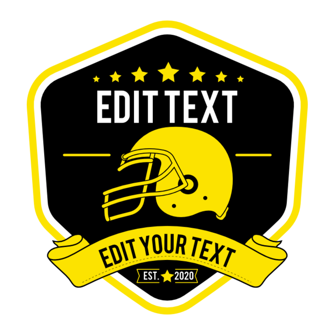 Custom Football Plaque Sticker with Stars and Banner