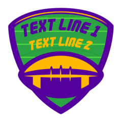 Custom Football Shield Sticker with Team Colors and Text