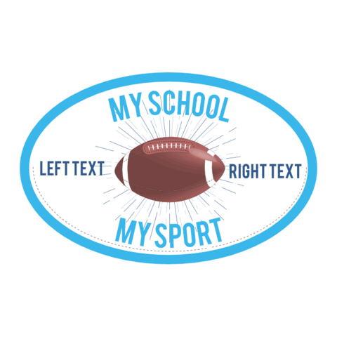 Custom Football Oval Sticker with Burst Background and Your Text