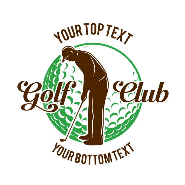 Custom Golf Circle Sticker with Golfer Putting